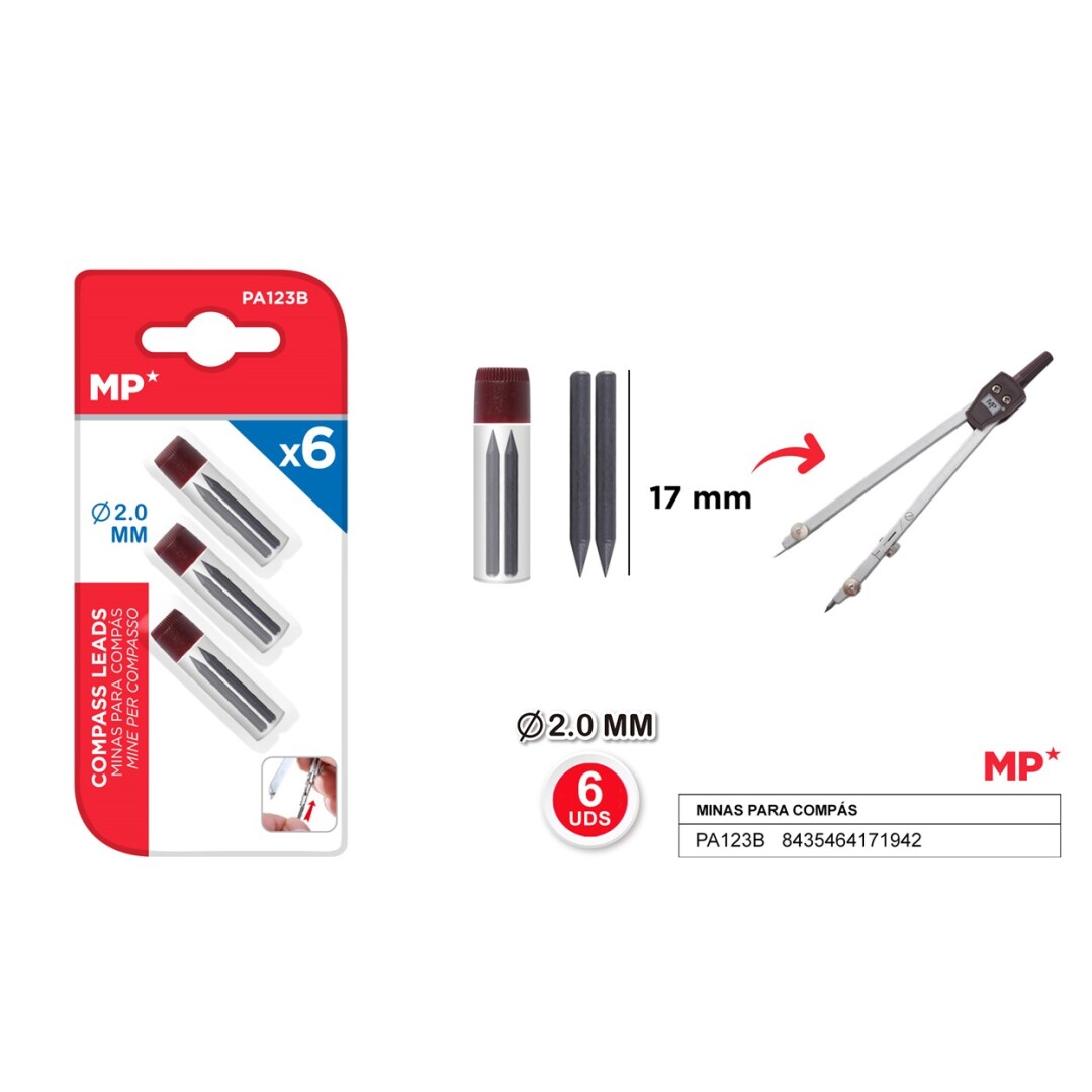 Mine pour compas 2.0mm - Madrid Papel - Zone Affaire